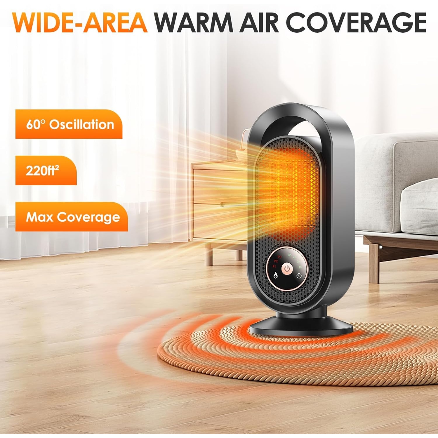 Aeroterma electrica mini pentru interior, 1500W, incalzitor usor ECO de ...