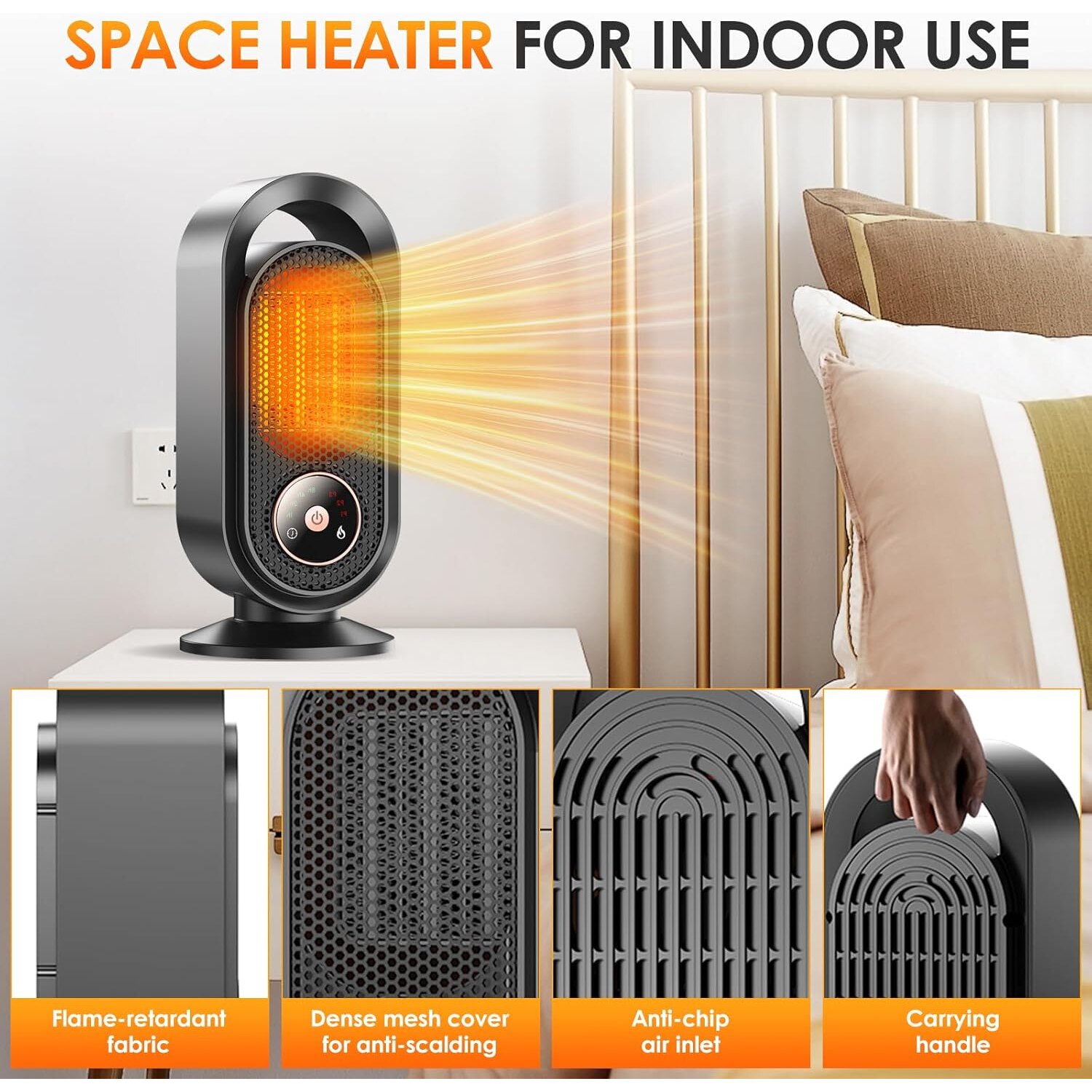 Aeroterma electrica mini pentru interior, 1500W, incalzitor usor ECO de ...