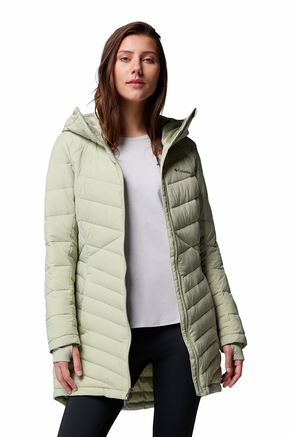Columbia, Geaca pentru drumetii Joy Peak II Mid, Verde pal, XS - eMAG.ro