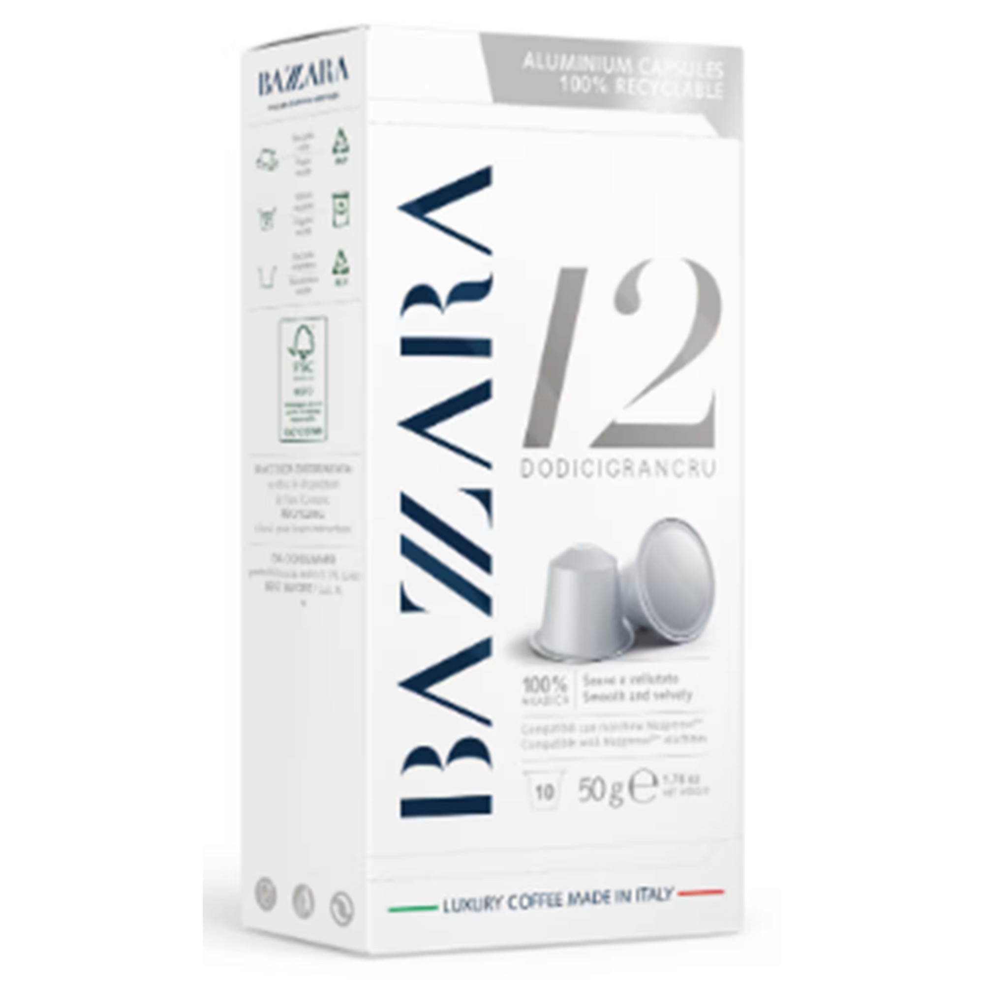 Capsule de cafea Bazzara Dodicigrancru, compatibile Nespresso, 10 ...