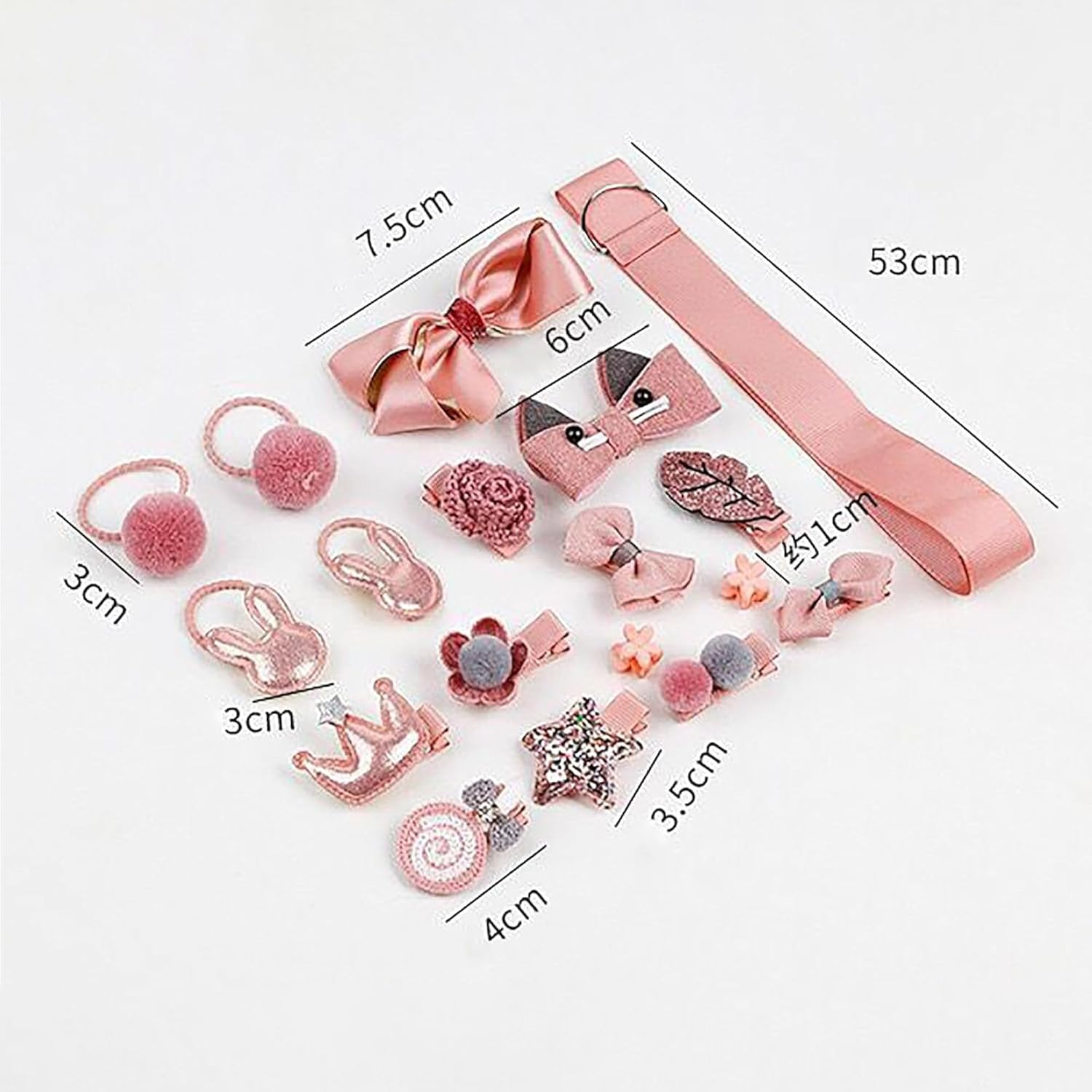 Set 18 Piese Accesorii pentru Par Fete, Benzi Elastice si Clips ...