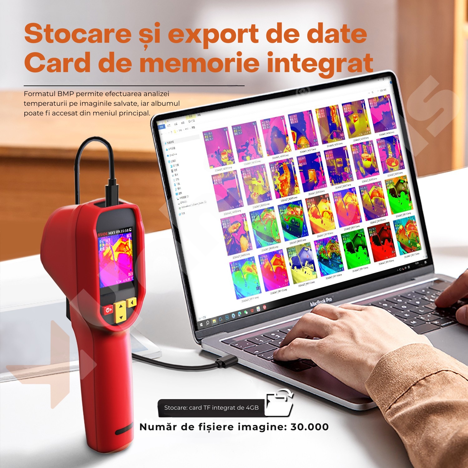 Termocamera cu infrarosu, Yahim Tools®, HX1, rezolutie 240x240 pixeli ...