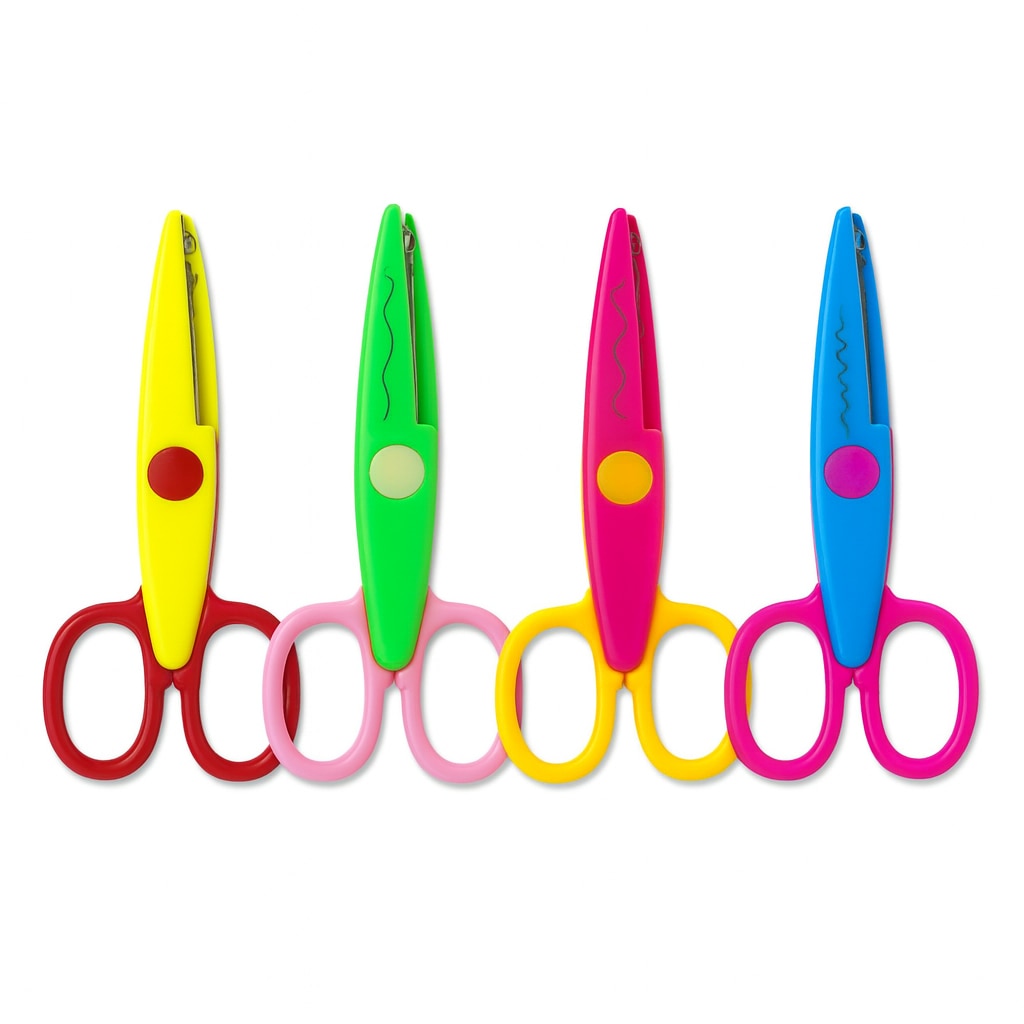 Set 4 foarfece de hartie pentru copii, diferite modele de taiere ...