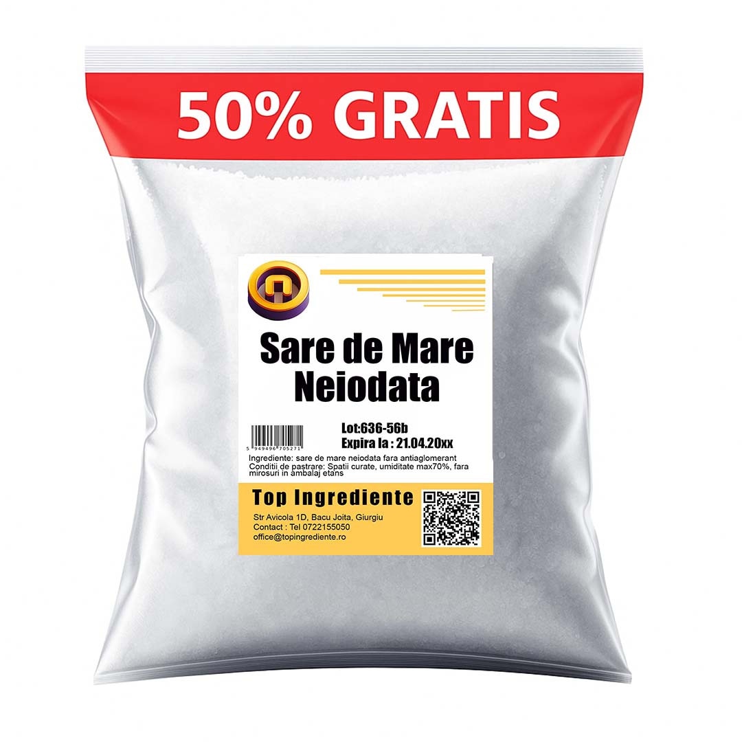 Sare de Mare Neiodata - 1kg +50% Gratis - Naturala fara Antiaglomerant ...