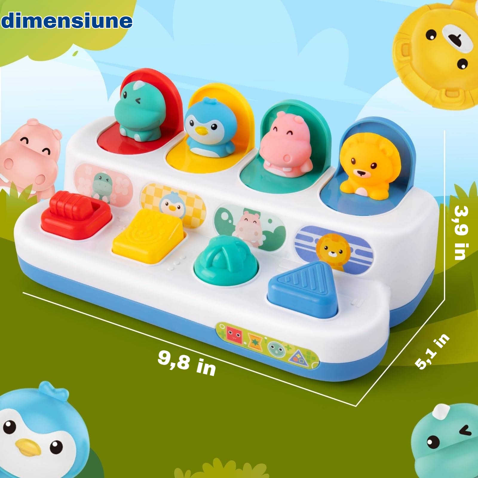 Jucarii Montessori cauza-efect 6-12 luni, jucarie animala pop-up cu ...