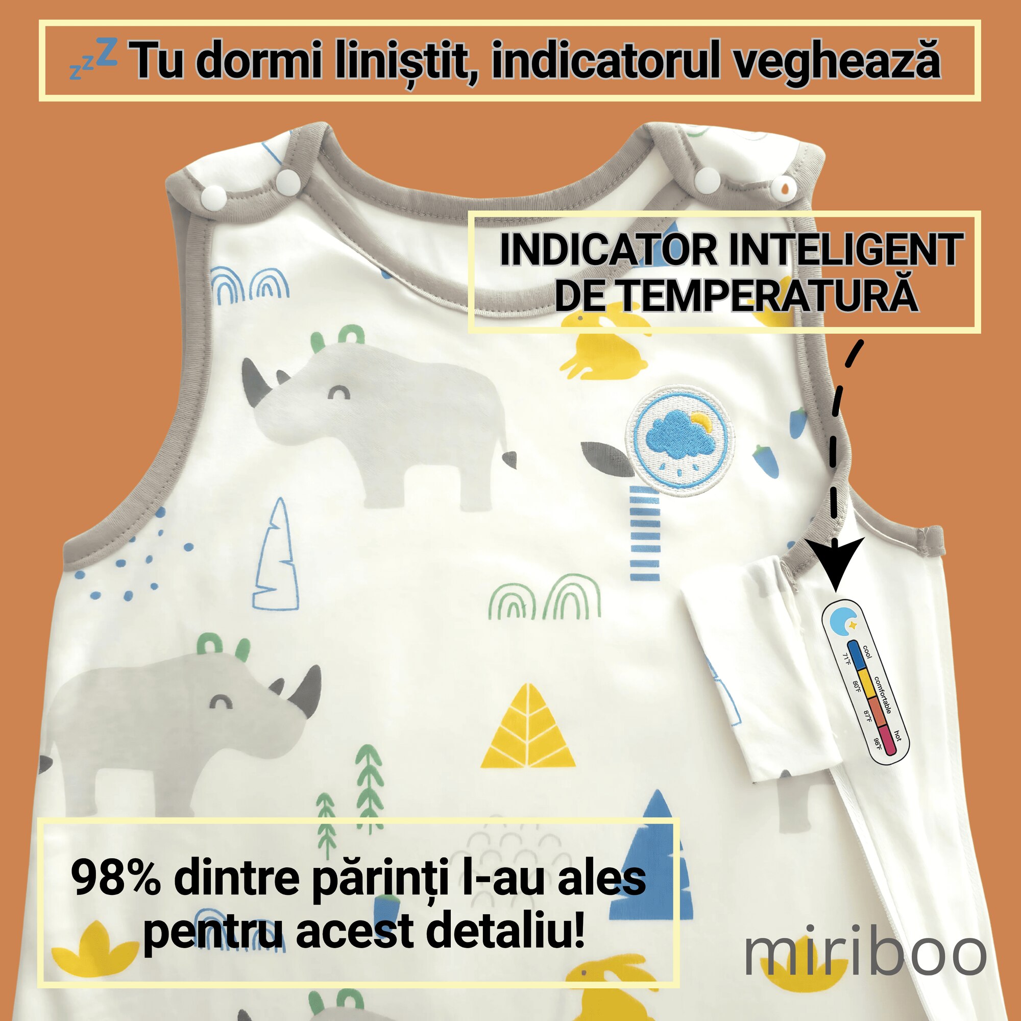 Sac de Dormit pentru Bebelusi si Copii de Iarna, 6-12 luni, 1.5 TOG ...