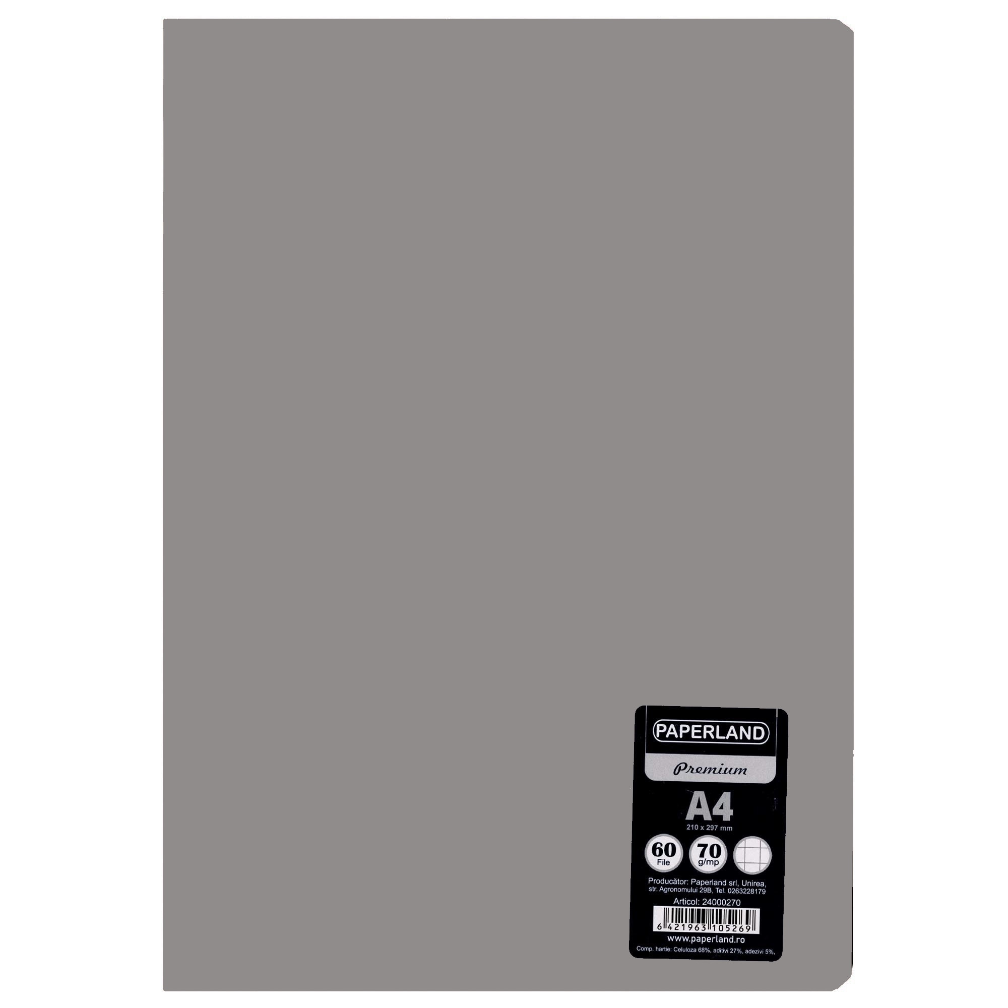 Caiet studentesc, PAPERLAND, A4, 60 file, capsat, matematica, 70g/mp ...