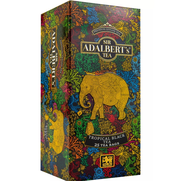 Ceai negru tropical, Sir Adalbert's, 25 pliculete x 2g, aroma de fructe ...