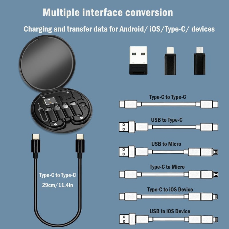 Cablu de date multifunctional 5 in 1, JESWO®, organizator de cablu ...