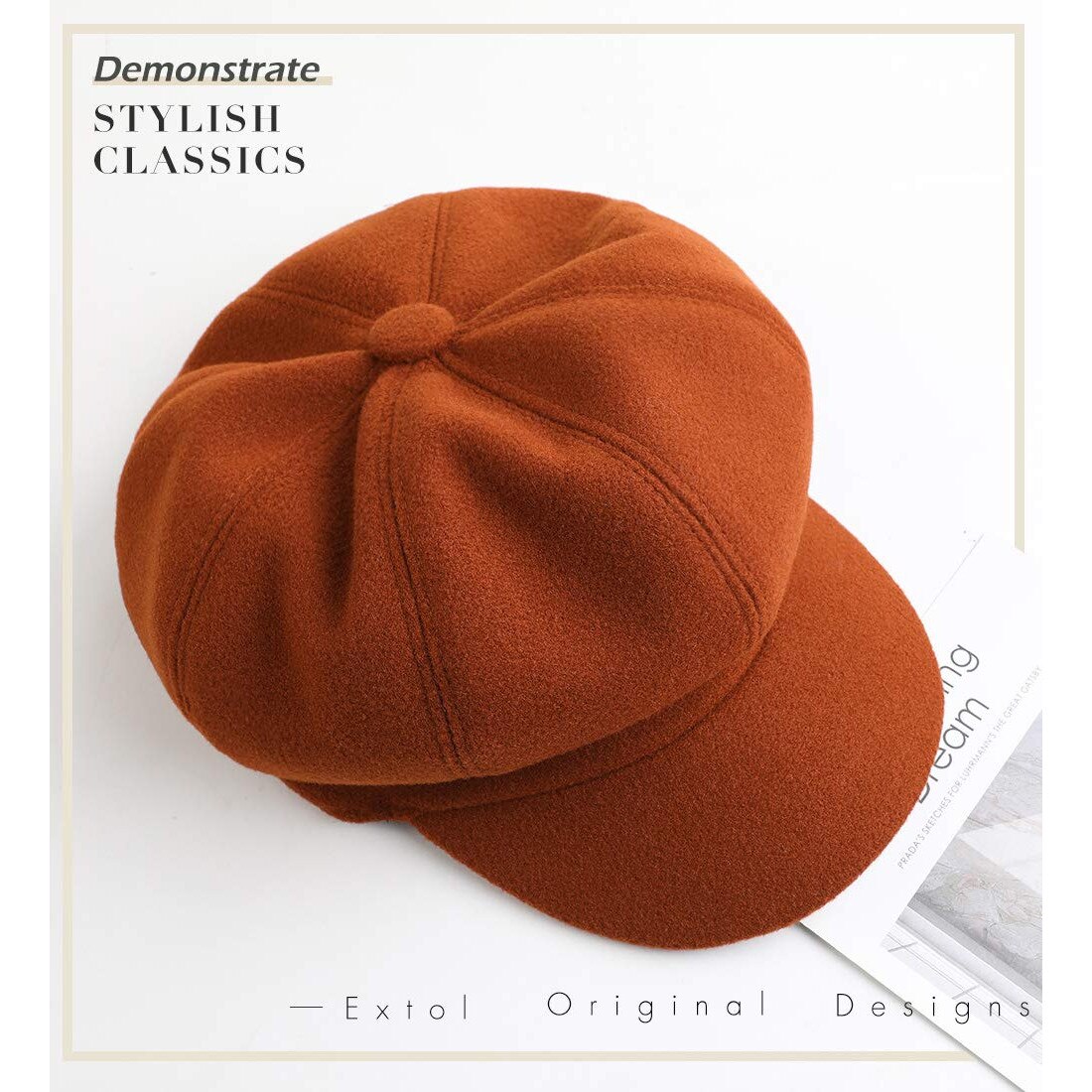 Sapca dama, capitan, clasica, 56-58cm, Camel - eMAG.ro