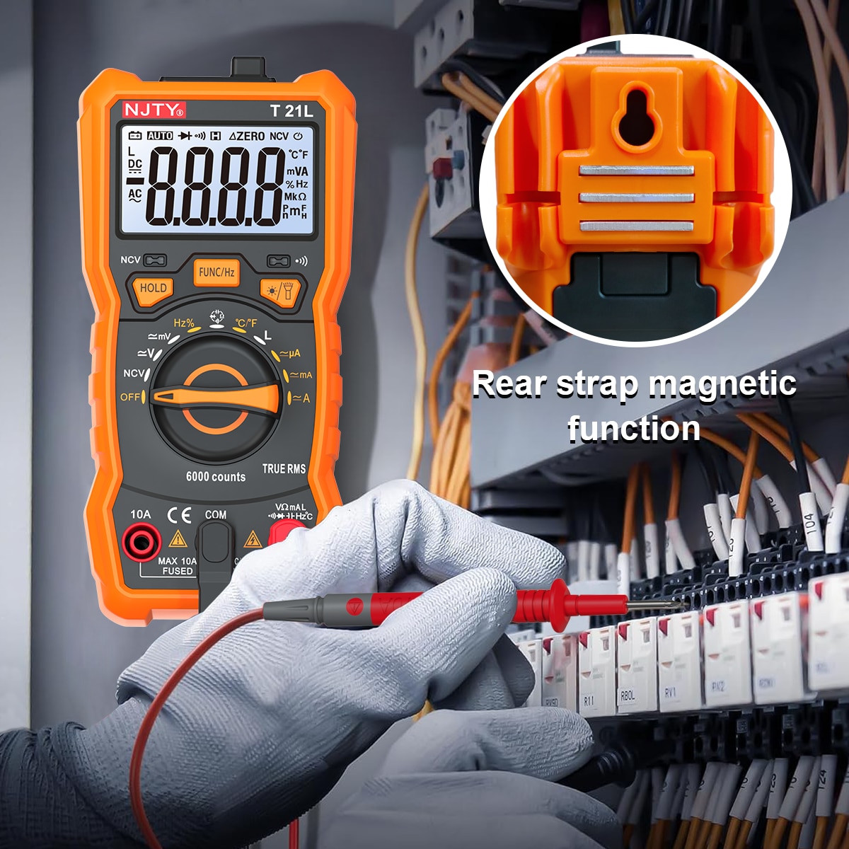 Multimetru Digital NJTY T21L, cu Inductanta, Duty Cycle, Magnet Spate ...