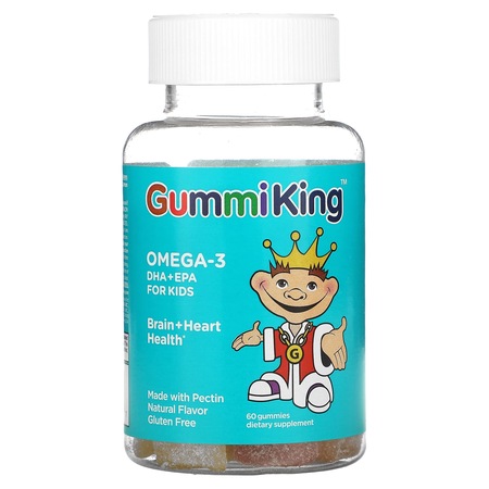 Supliment alimentare copii, GummiKing, Omega-3 DHA + EPA, 60 jeleuri ...