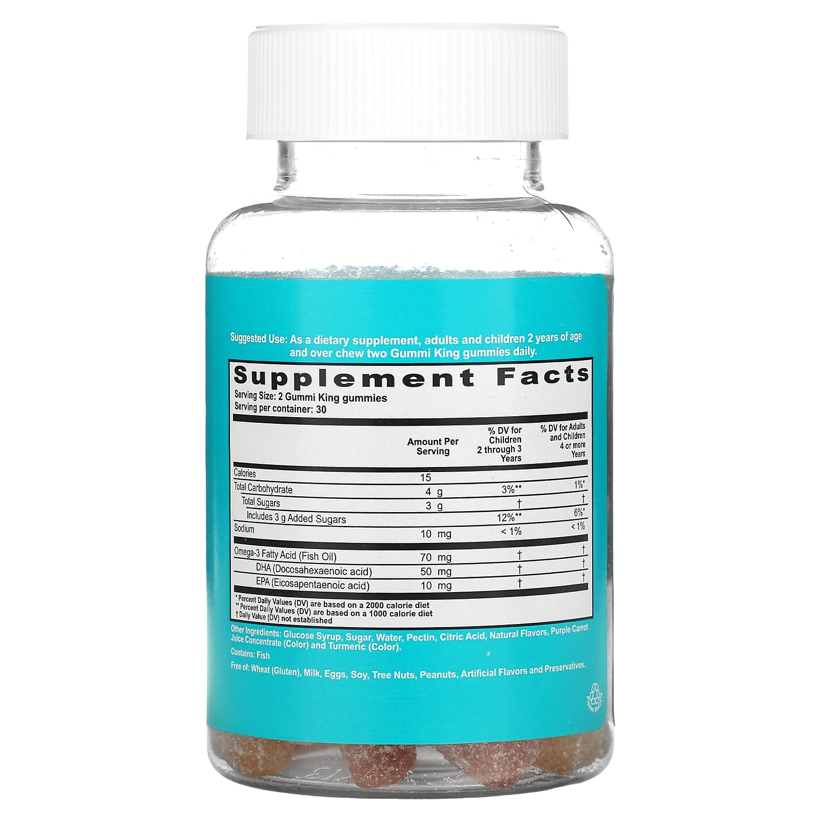 Supliment alimentare copii, GummiKing, Omega-3 DHA + EPA, 60 jeleuri ...