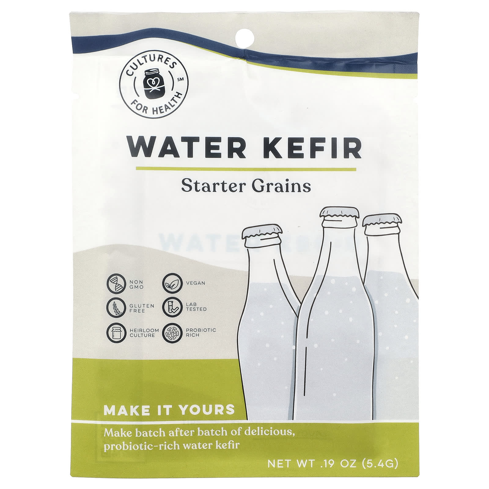 Supliment alimentar Chefir de apa, 1 pachet, 5.4 g, Cultures for Health ...