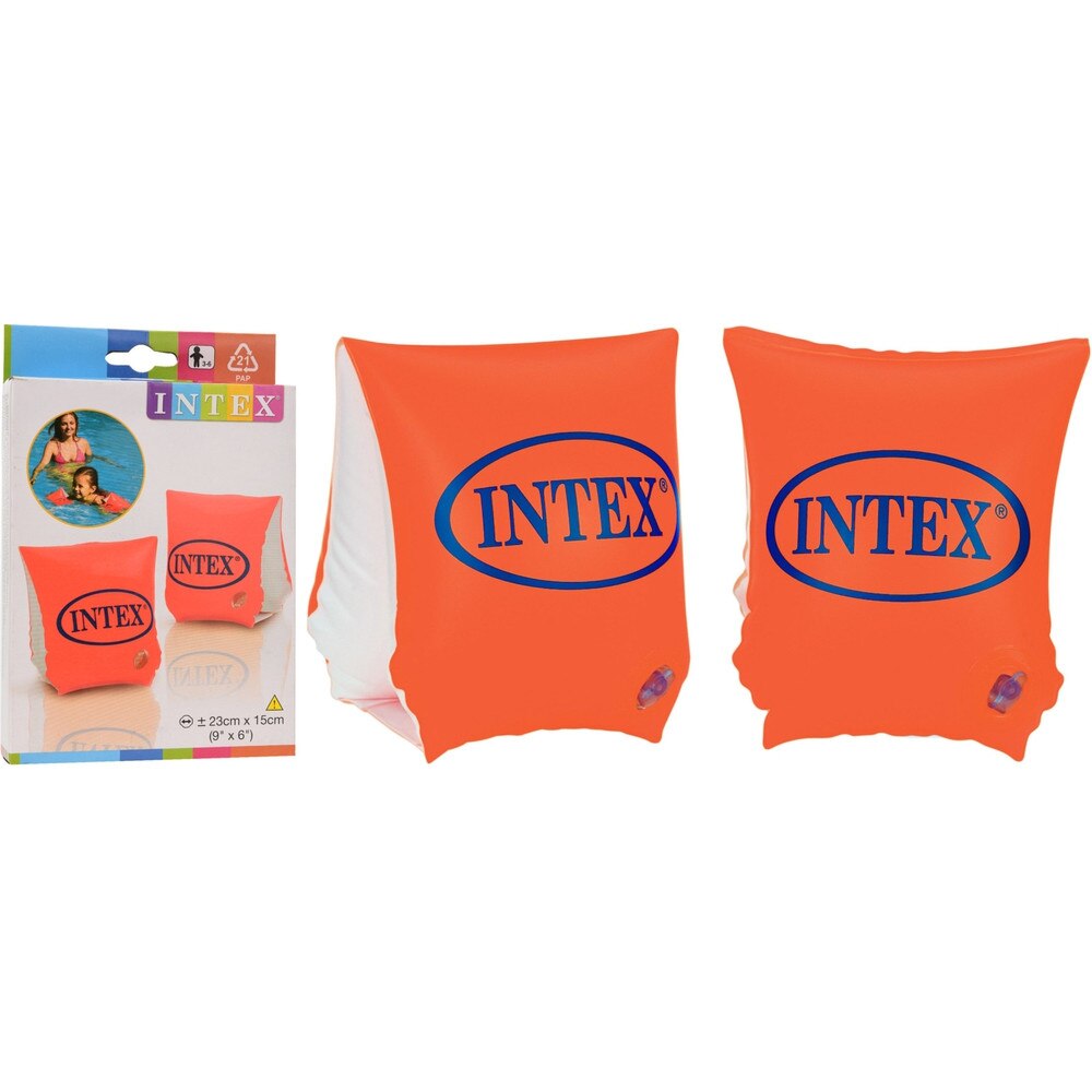 Colaci de inot set INTEX 58642 23x15 cm portocalii, design atractiv ...