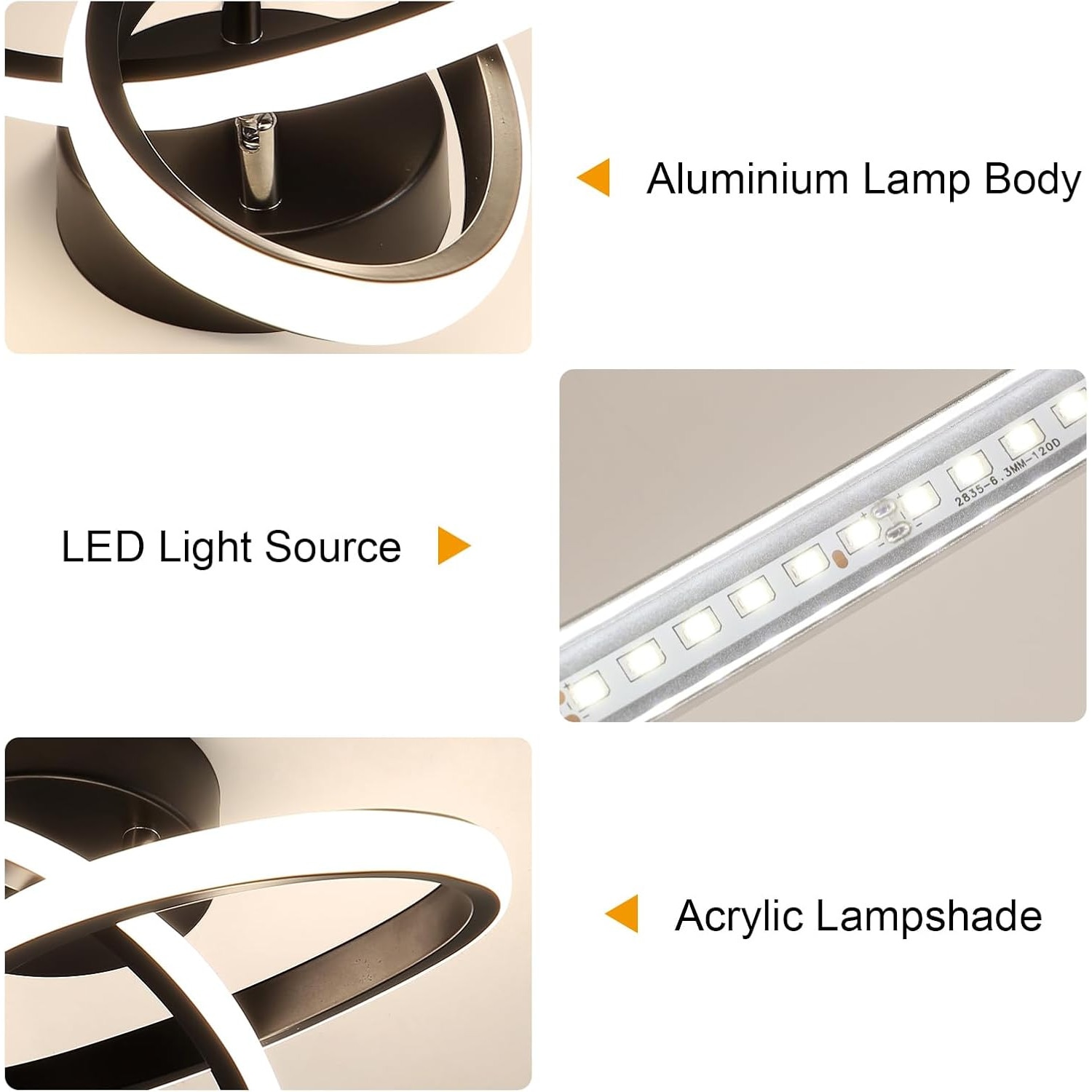 Candelabru LED, Toolight, Aluminiu, 24x14x11 cm, lumina Neutra, 4500 K ...