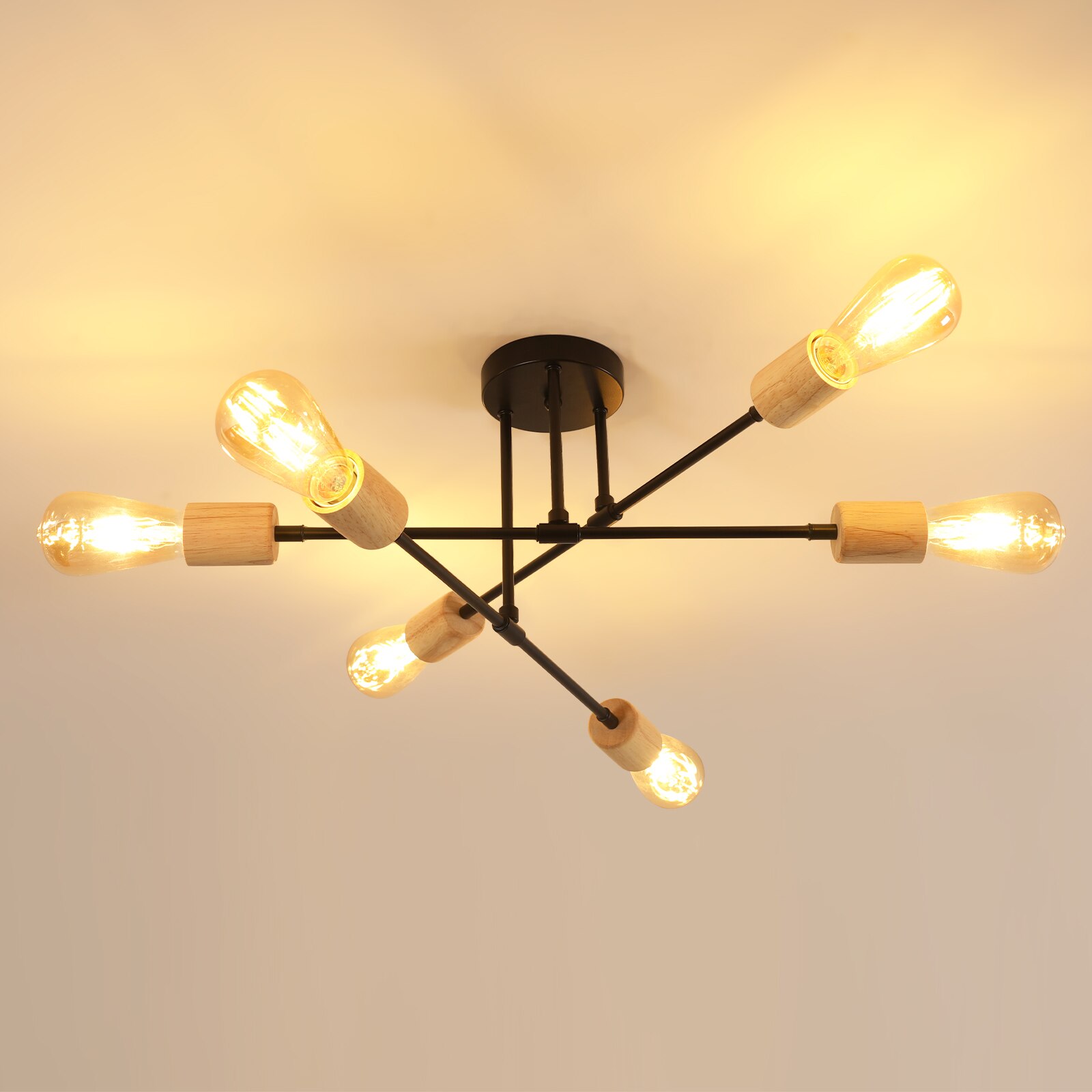 Candelabru modern Nordic, Toolight, Fier, E27, 56 * 25 cm, 6 Capete ...