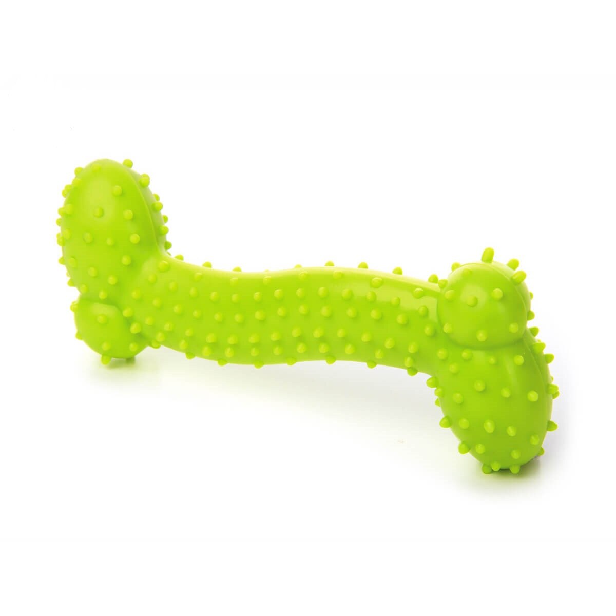 Jucarie Caini Os TPR cu Striatii, JK, Verde - 11 cm S, Masaj Gingival ...