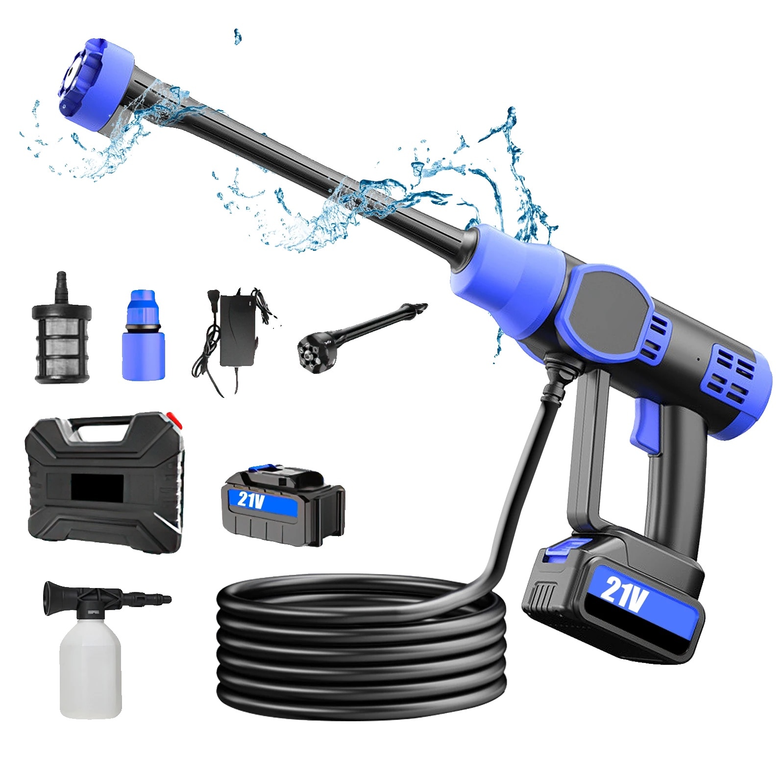 Aparat de spalat cu presiune, 6 moduri de pulverizare, design fara fir ...