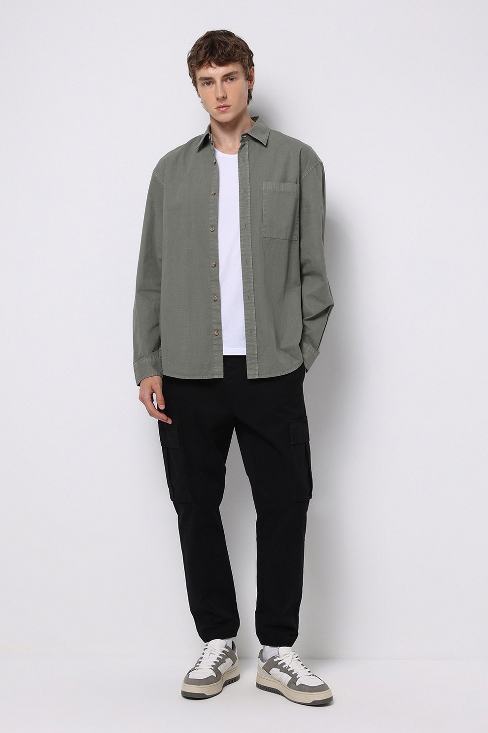 COLIN'S, Camasa relaxed fit cu buzunar pe piept, Kaki, L - eMAG.ro