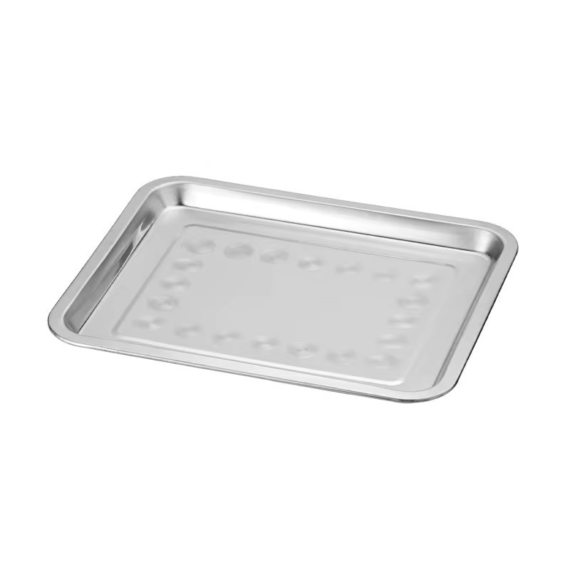Tava de servire inox 40 x 30 x 2 cm, dreptunghiulara, rezistenta si ...
