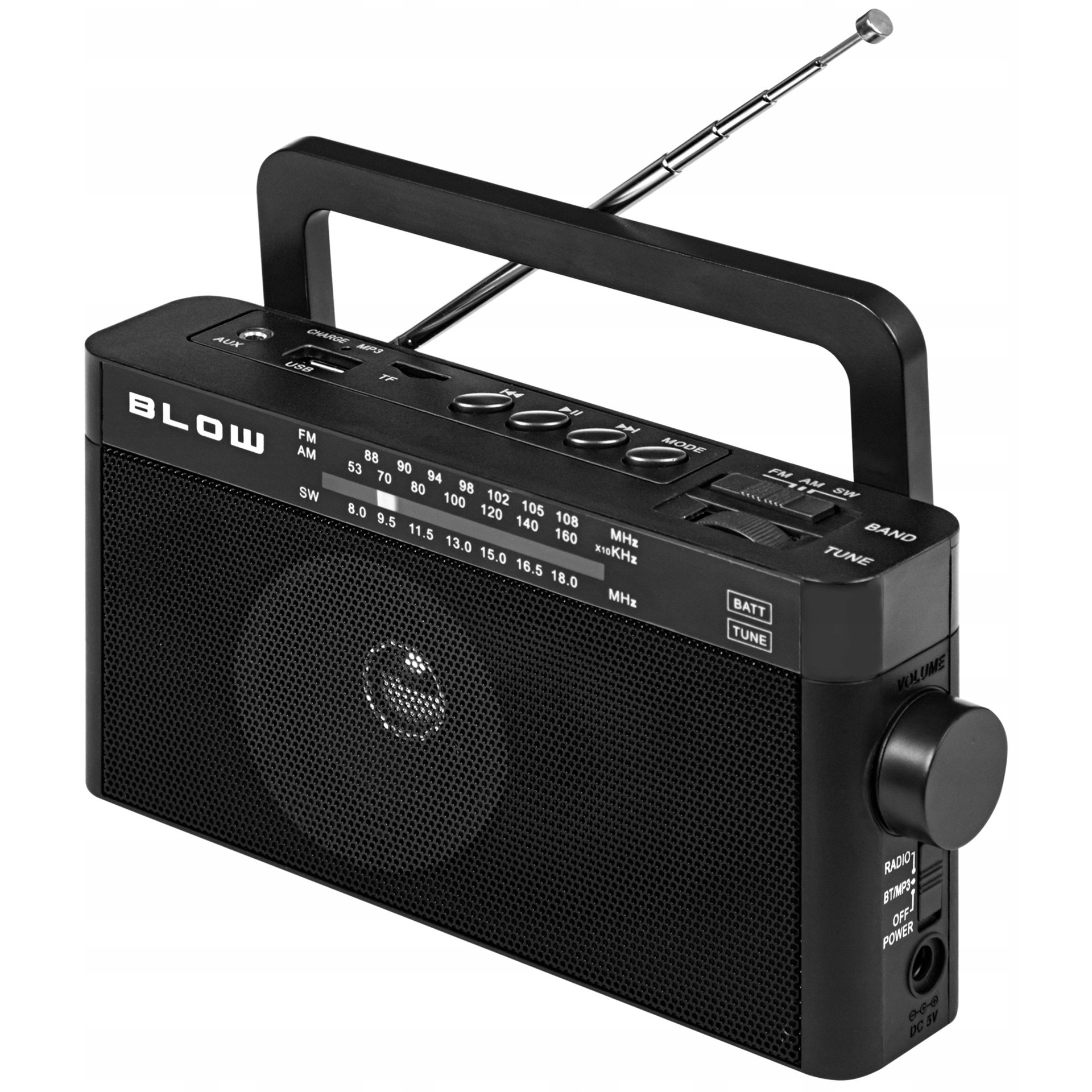 Radio portabil Blow RA9 AM/FM/SW, Bluetooth, USB, SD, 190x97x51mm - eMAG.ro