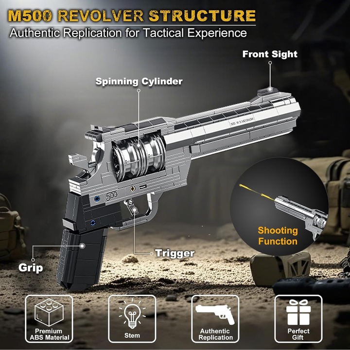 Set de constructie Educationala, Suness, Pusca revolver, 1:1, 428 piese ...