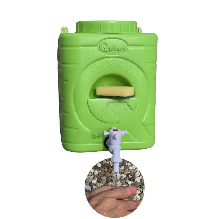Rezervor apa cu robinet pentru curte / gradina / camping, 20 L, verde ...
