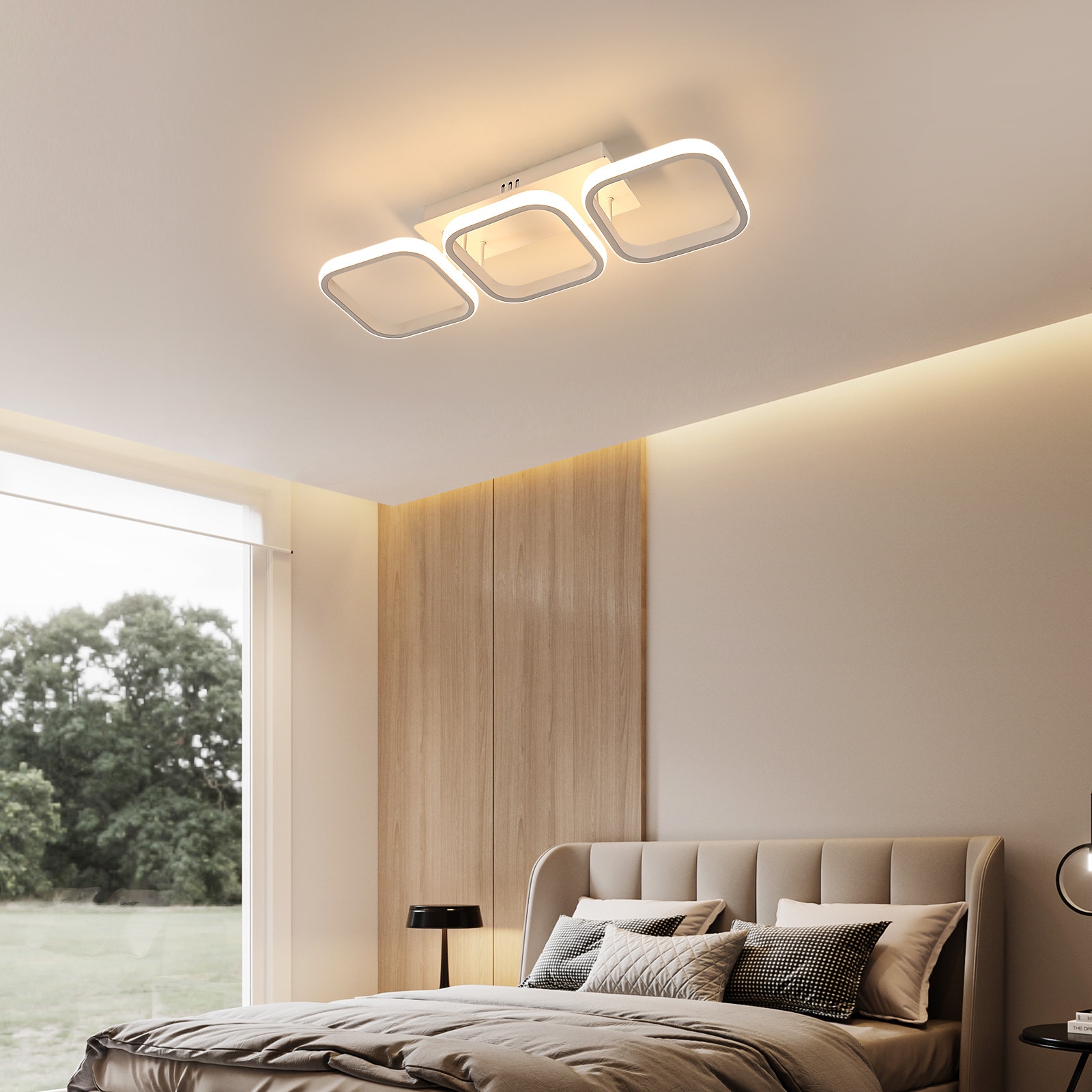 Lampa de tavan LED, Goeco, 53 cm, 32 W, Reglare continua a intensitatii ...