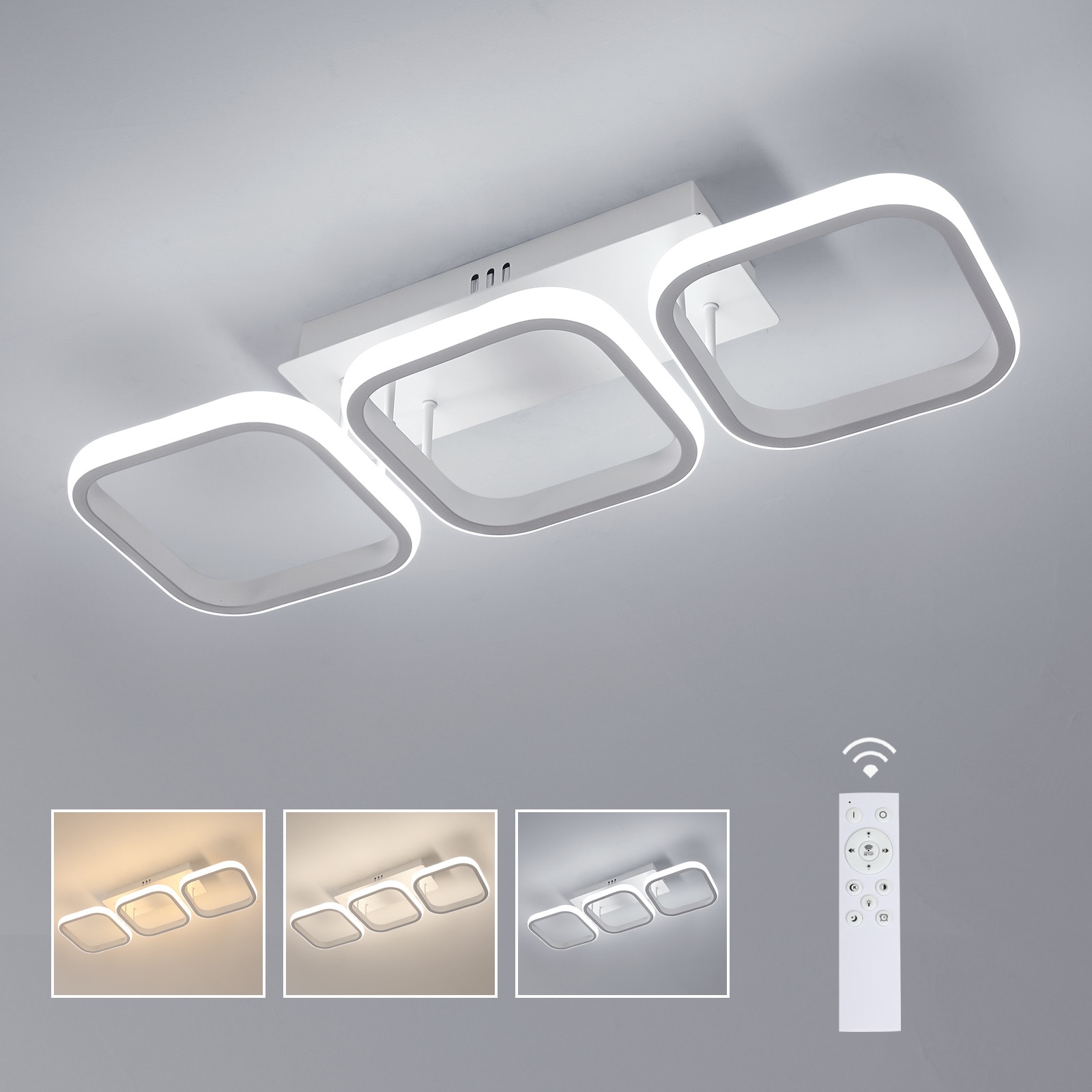 Lampa de tavan LED, Goeco, 53 cm, 32 W, Reglare continua a intensitatii ...