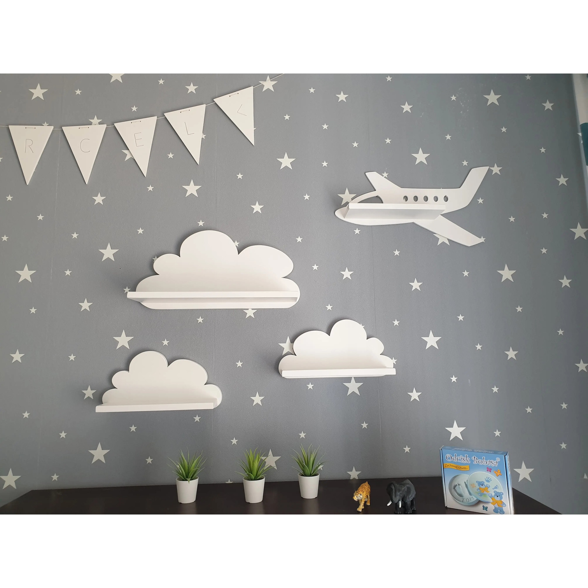 Rafturi Moliland, set 3 bucati, alb, dimensiuni variate - eMAG.ro