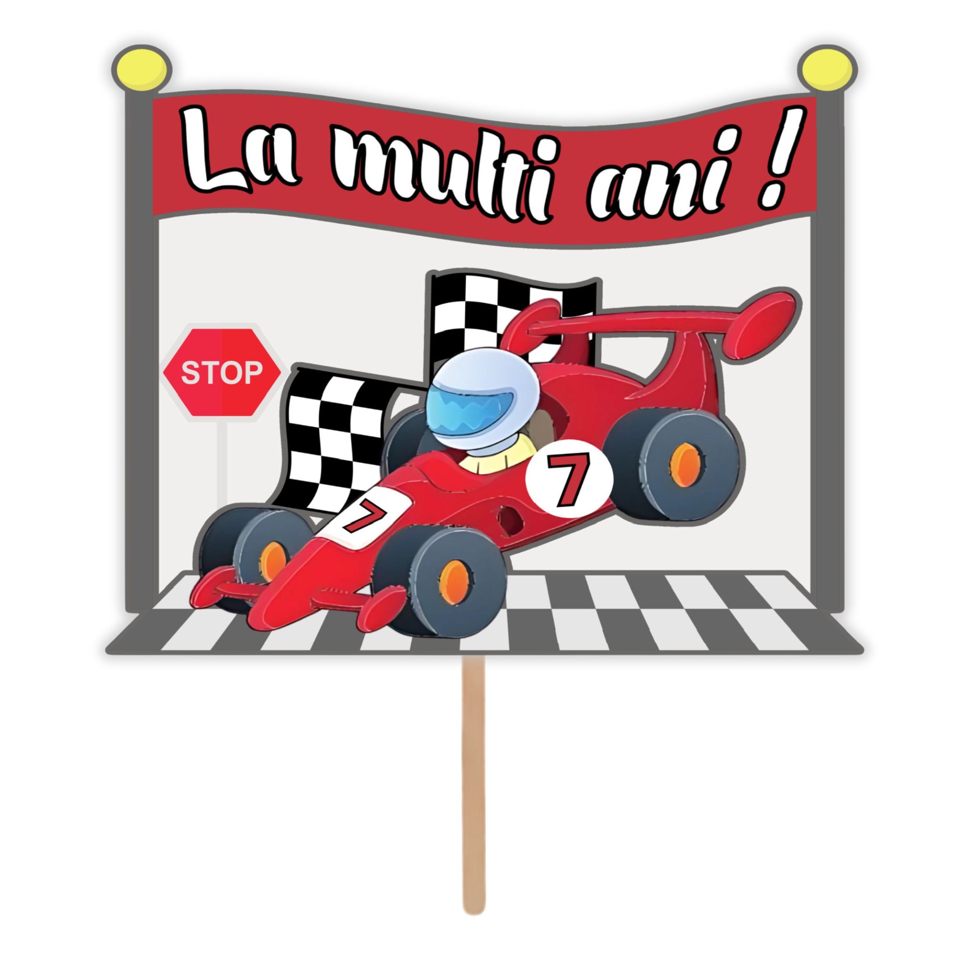 Topper Tort Formula 1 – Carton Lucios, Set 6 buc 12–15 cm, Petrecere ...