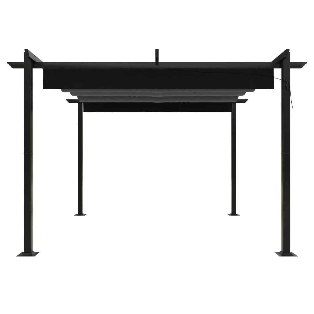 Pavilion de gradina, acoperis retractabil, antracit, 3x3 m - eMAG.ro