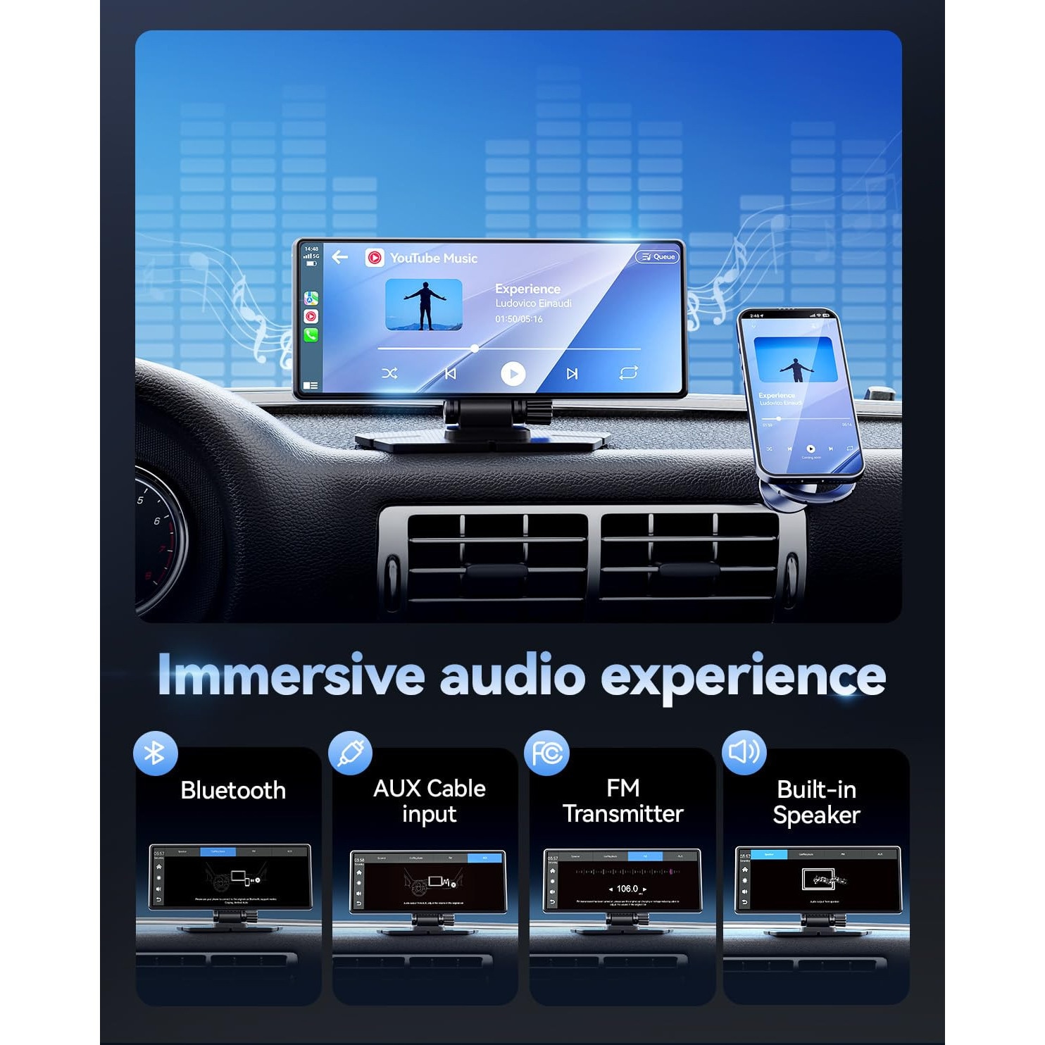 EXCITAT® Navigatie Auto 8.1" IPS HD – Wireless CarPlay & Android Auto ...