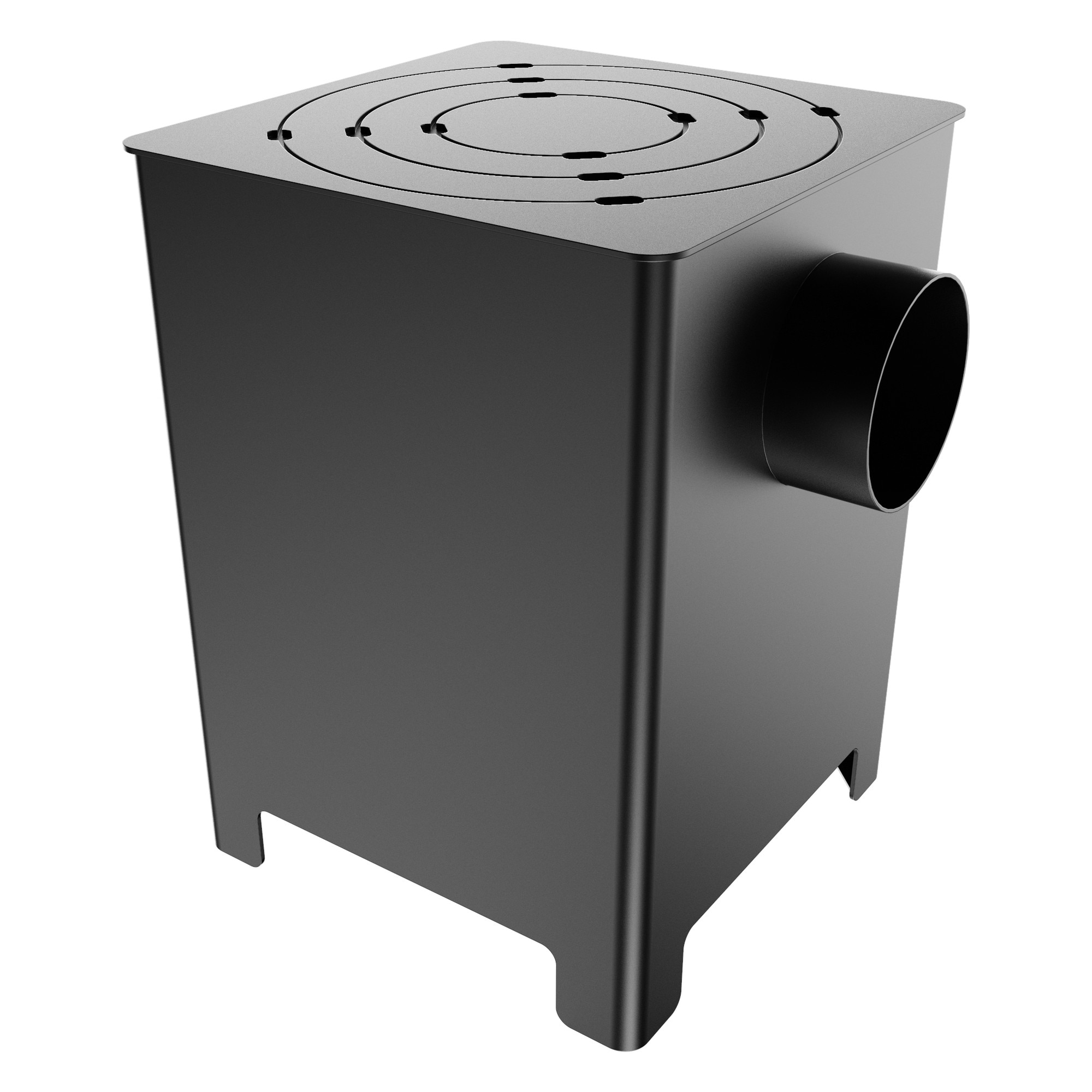 Soba de gradina, patrata, din metal grosime 3mm, pentru ceaun tuci ...