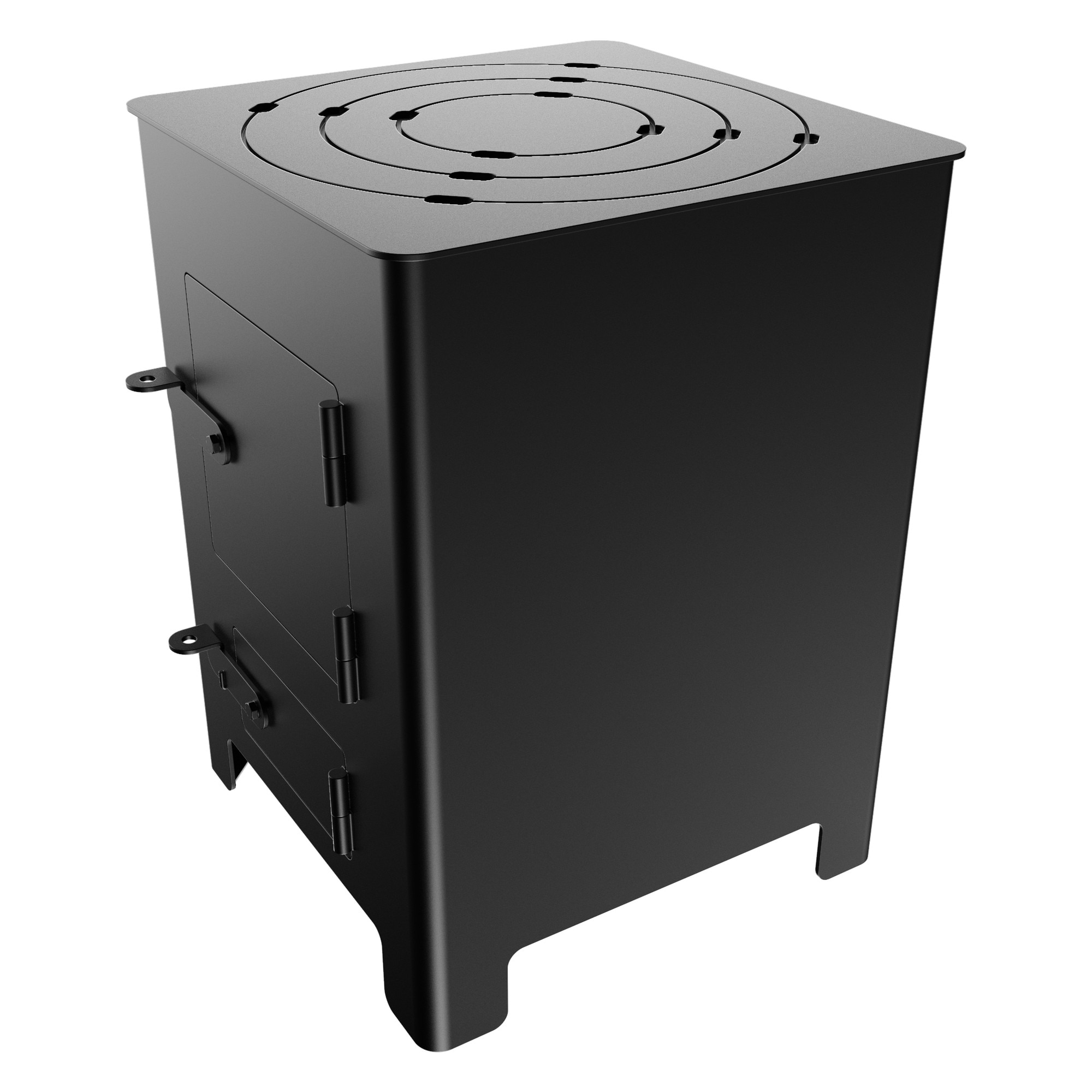 Soba de gradina, patrata, din metal grosime 3mm, pentru ceaun tuci ...