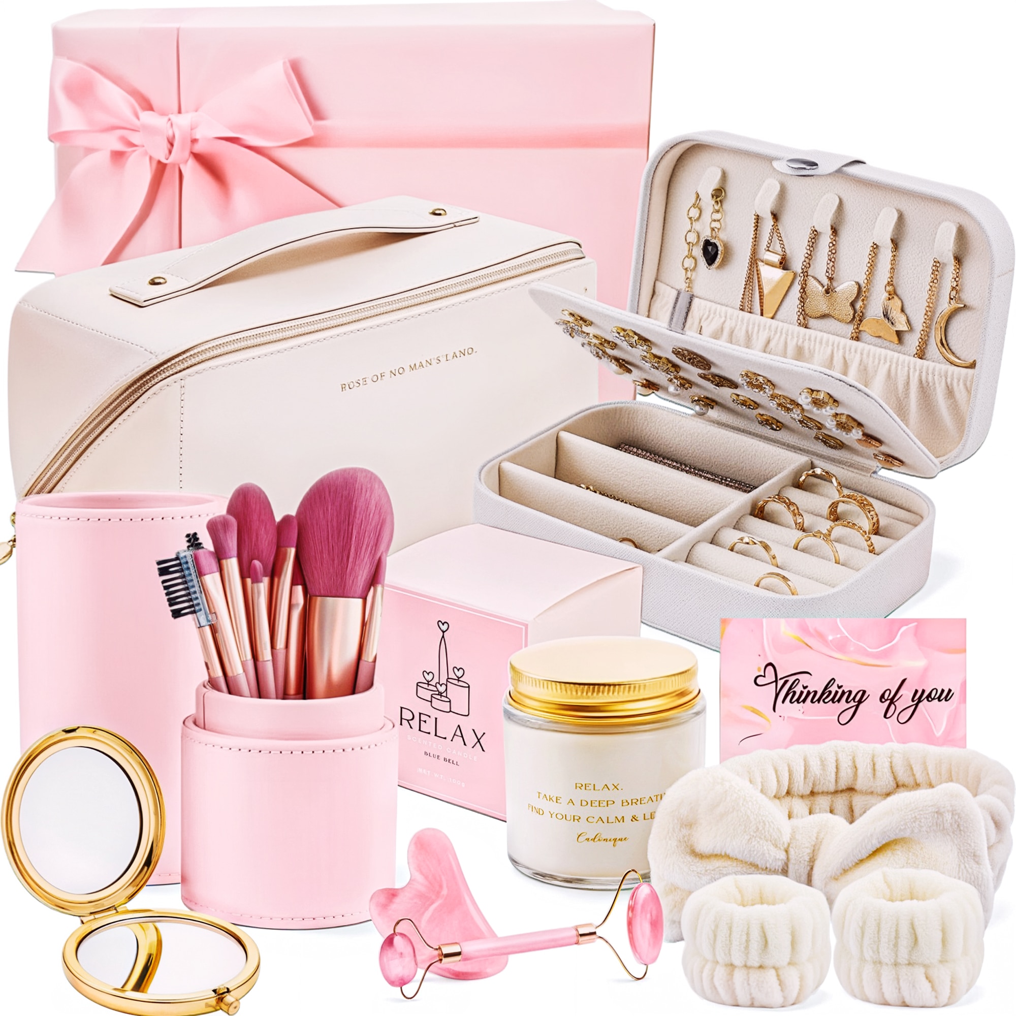 Set cadou dama, 12 Produse premium, Cadonique®, Geanta Cosmetice, Cutie ...