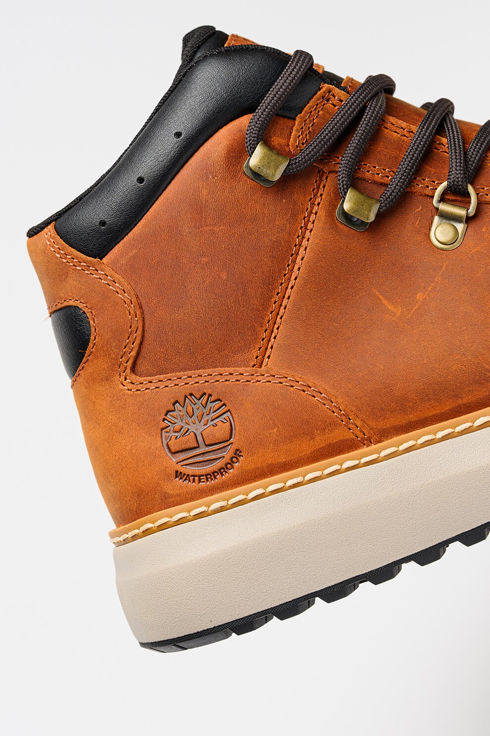 Timberland, Ghete impermeabile de piele Hudson Road, Maro scortisoara ...