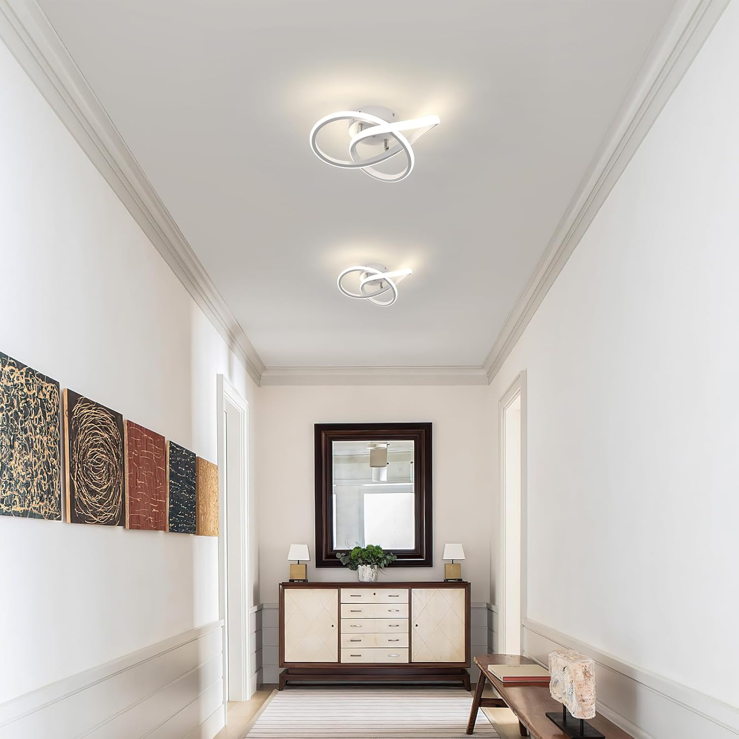 Lampa de tavan LED Goeco, 30W, 3375LM, Alba, 30CM, Lumina Neutra 4500K ...