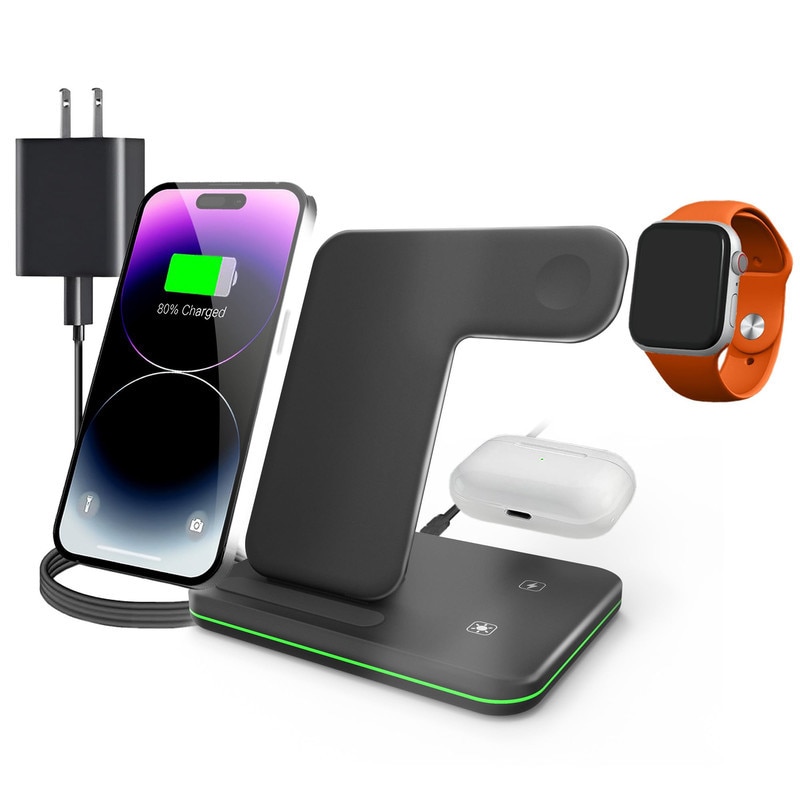 Statie incarcare Apple wireless 3 in 1, universal, compacta - eMAG.ro