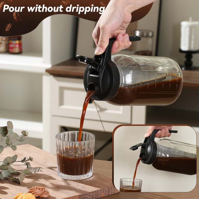 Set complet pentru prepararea cafelei la rece 64oz, Caltucus Core ...