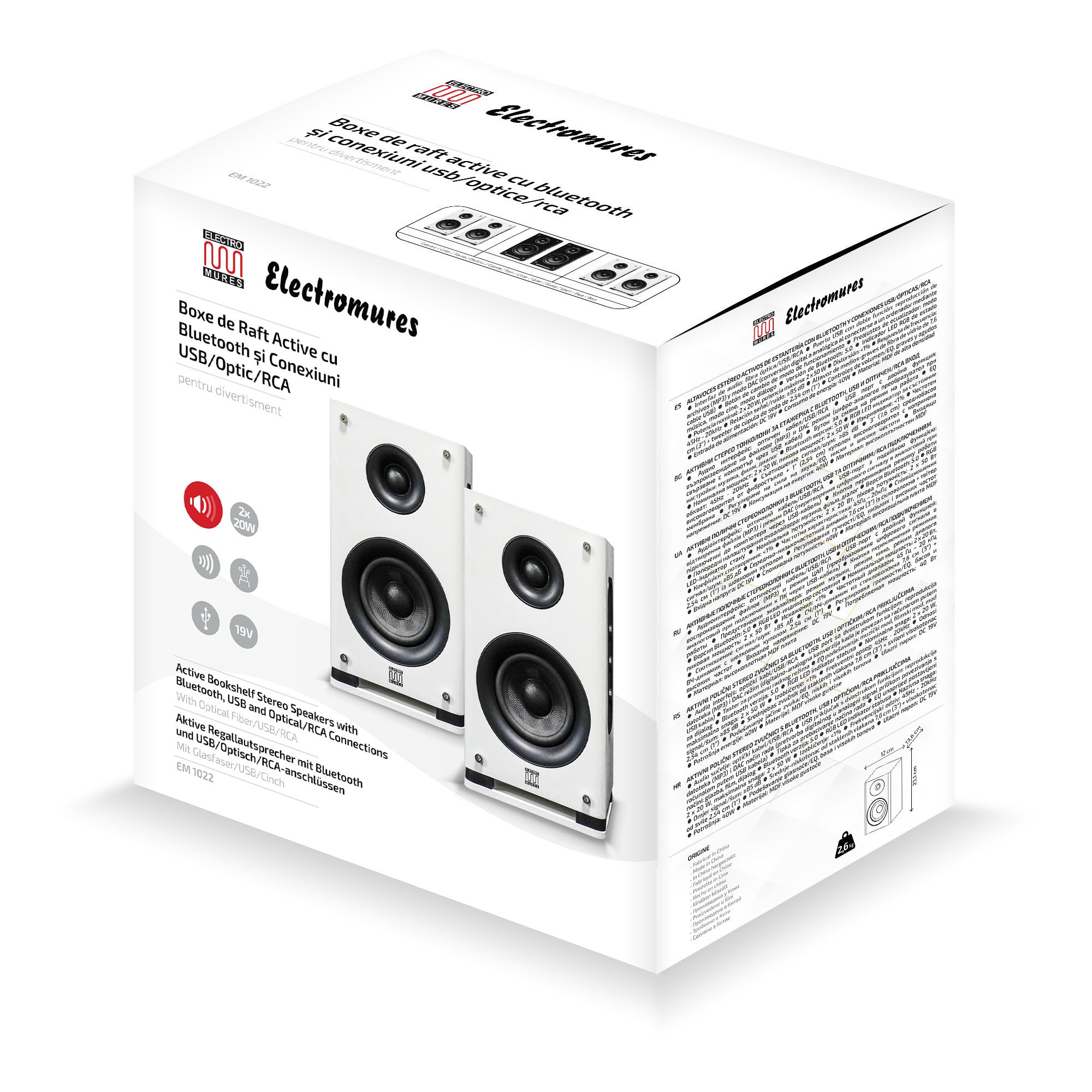 Boxe de raft active cu Bluetooth si conexiuni USB/OPTIC/RCA ...