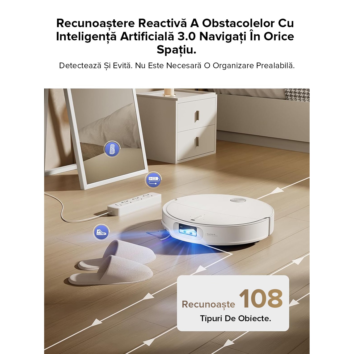 Robot de aspirare Roborock Qrevo CurvX, 22000 Pa, Corp ultra-subtire de ...