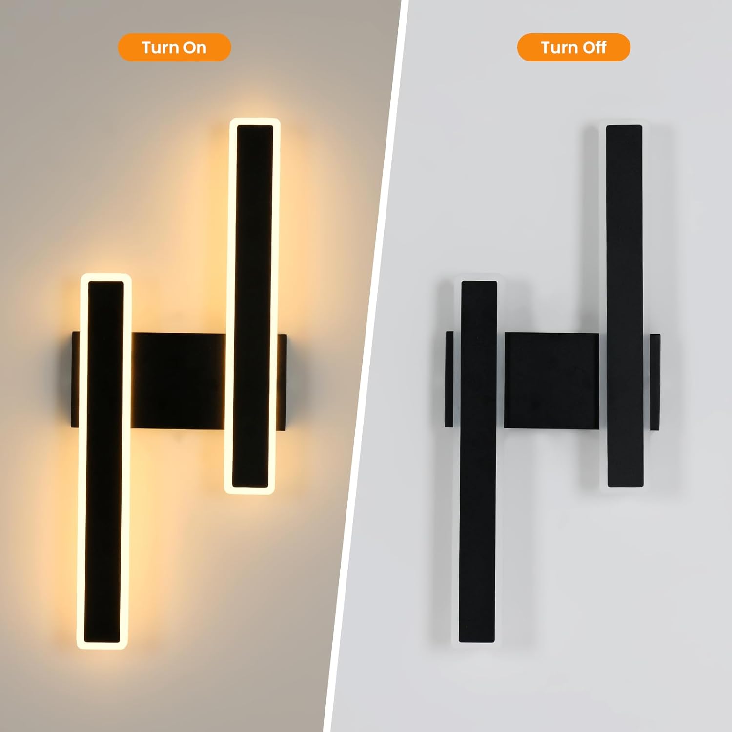 Aplica De Perete Cu Led-Uri Acrilice, Goeco, 32w, Cap Dublu ...