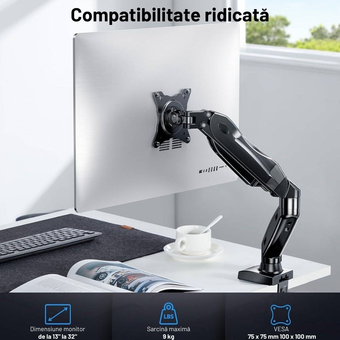 Suport Monitor Premium pentru Birou 13-32" inch, Arc pe Gaz, pentru ...