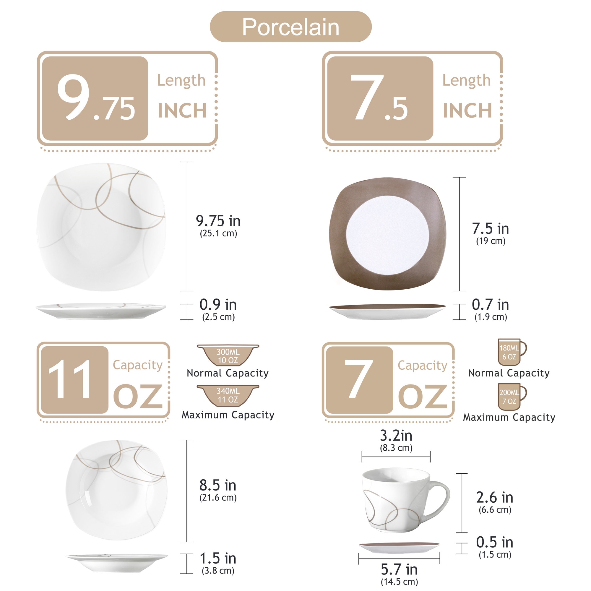 Set servicii de masa, Malacasa Nikita portelan, 30 piese, alb, farfurie ...