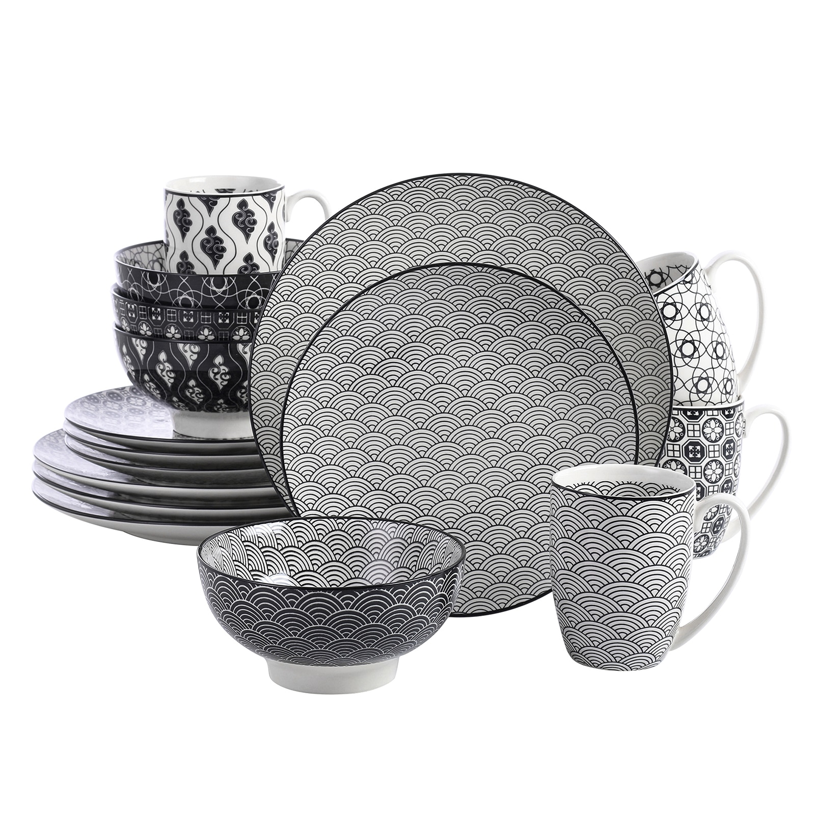 Set vesela portelan Vancasso, 16 piese, gri, 4 persoane - eMAG.ro