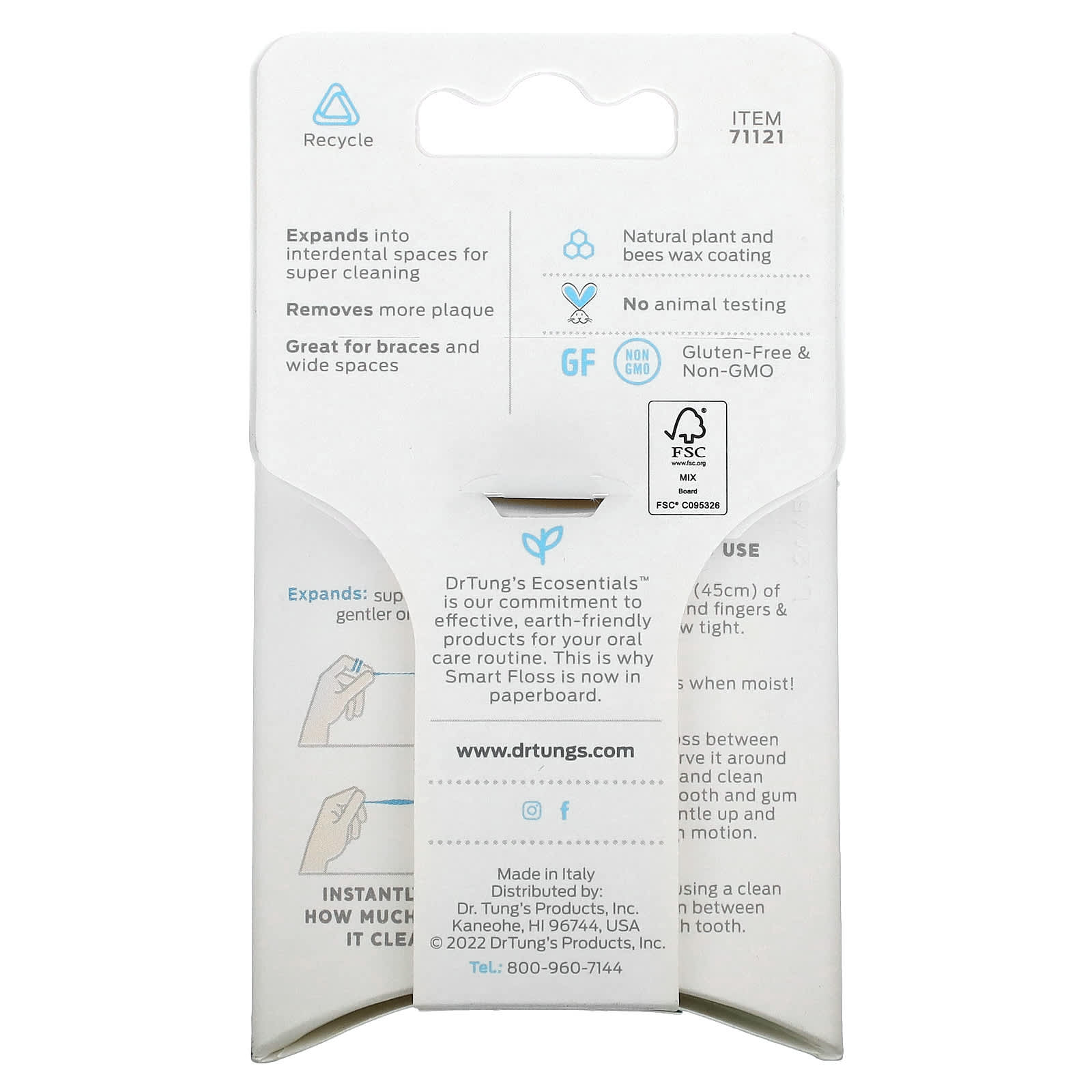 Ata dentara, Smart Floss, Dr. Tung's, natural cardamon, 27 m, fara ...