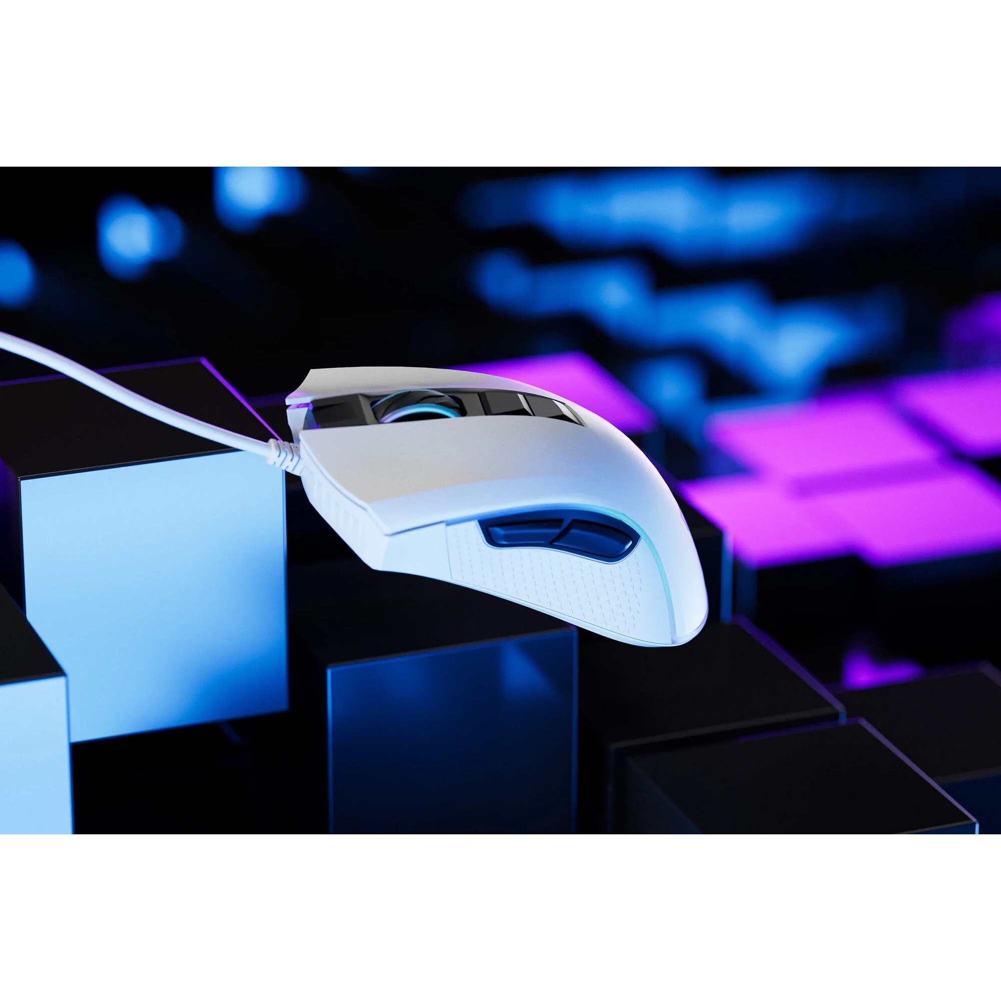 Mouse Gaming QwertyKey Forge Alb, RGB, 12.000 DPI, Software - eMAG.ro