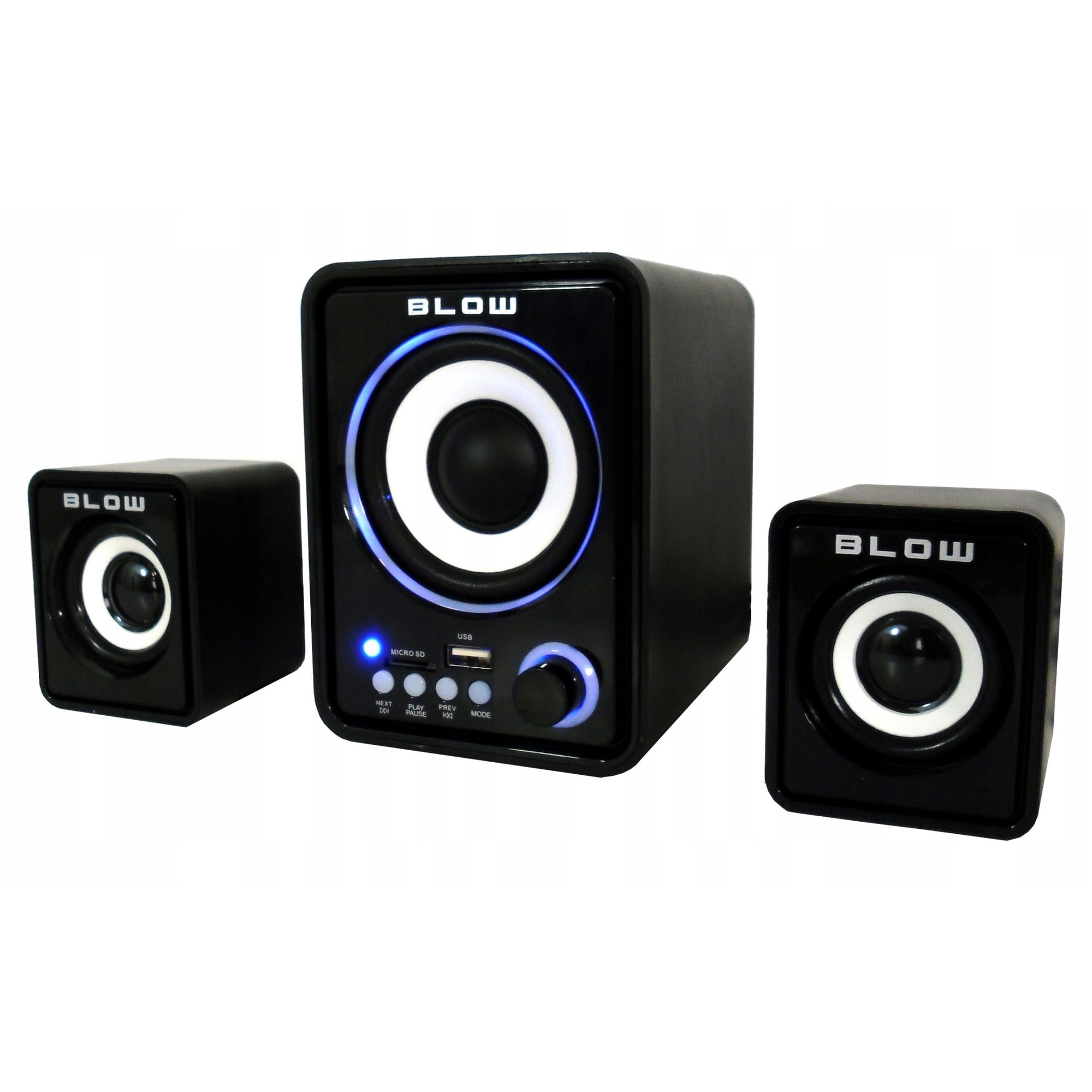 Set boxe PC BLOW 2.1, subwoofer 5W + 2x3W, USB, MicroSD, Radio FM ...